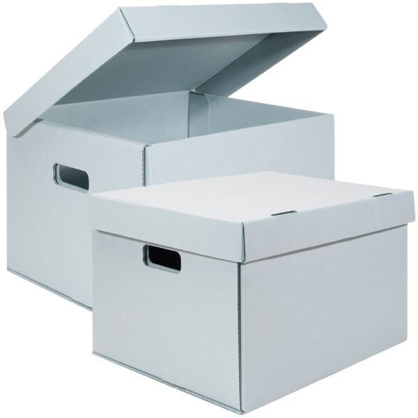 Archival Record Storage Cartons, Flip-Top Lid